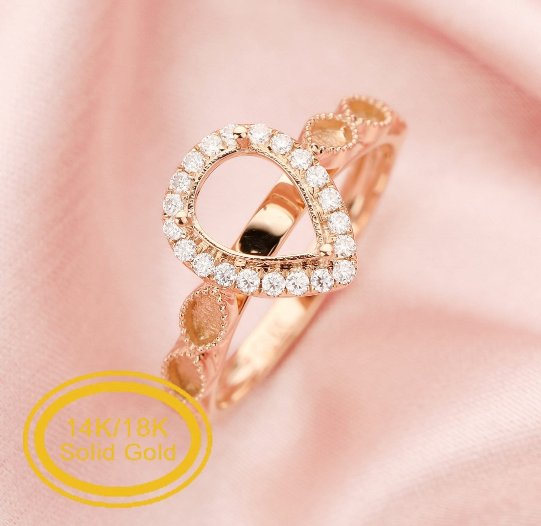 14K Solid Gold Lilah Ring